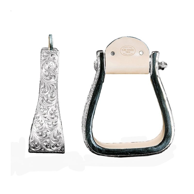 336-D Silver Engraved Stirrups - Blue Ribbon Custom Tack